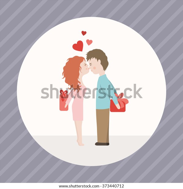 Cartoon Flat Vector Illustration Lovers Who Stock Vector (Royalty Free ...