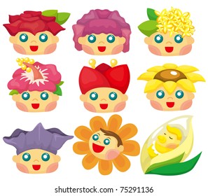 Cartoon Flower Face Icon Stock Vector (Royalty Free) 75291136 ...