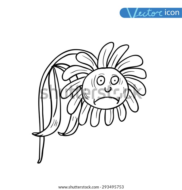 Cartoon Flower Sad Vector Icons: เวกเตอร์สต็อก (ปลอดค่าลิขสิทธิ์ ...