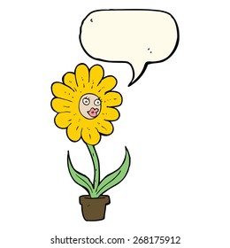 Cartoon Flower Speech Bubble Stock Vector (Royalty Free) 268175912