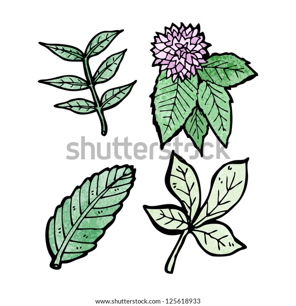 Cartoon Flowers Leaves Stock Vector (Royalty Free) 125618933