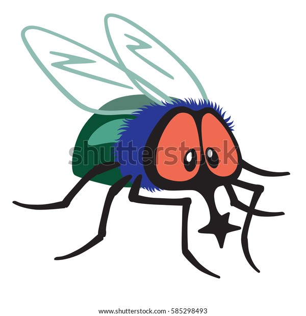 Cartoon Fly Insect Isolated On White Stock Vector (Royalty Free) 585298493