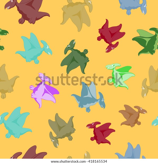 Cartoon Flying Dinosaur Stock Vector (Royalty Free) 418165534 ...