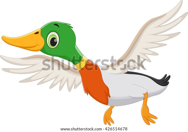 Cartoon Flying Duck Stock Vector (Royalty Free) 426514678 | Shutterstock
