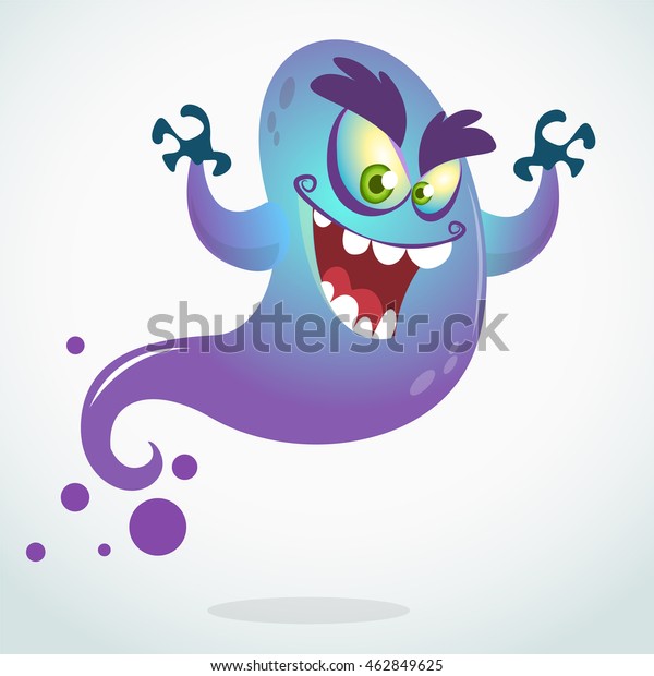 Cartoon Flying Monster Vector Halloween Illustration Stock Vector ...