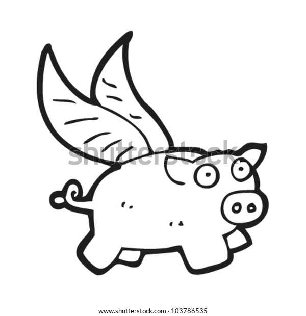 Cartoon Flying Pig Stock Vector (Royalty Free) 103786535