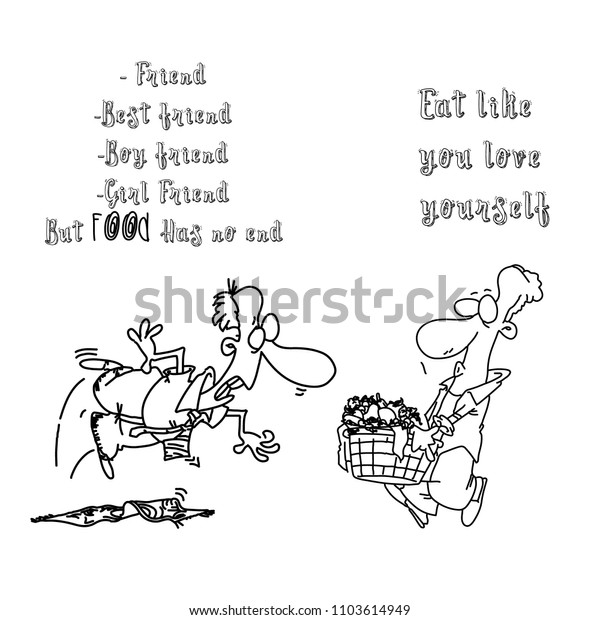 Cartoon Food Quotes Vector Design Stock Vector (Royalty Free ...