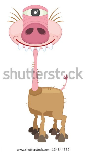 Cartoon Four Legs Monster Stock Vector (Royalty Free) 134844332 ...