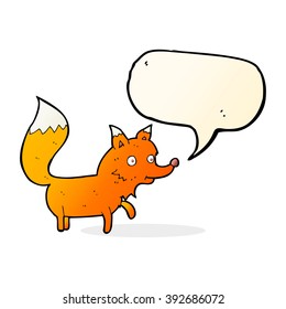 Cartoon Fox Cub Speech Bubble Stock Vector (Royalty Free) 392686072 ...