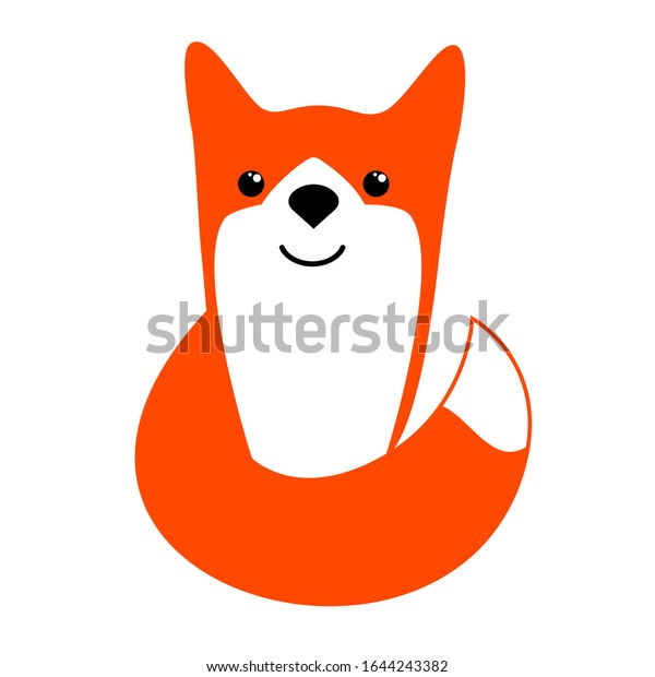 Cartoon Fox Smiling Vector Illustration Stock Vector (Royalty Free ...