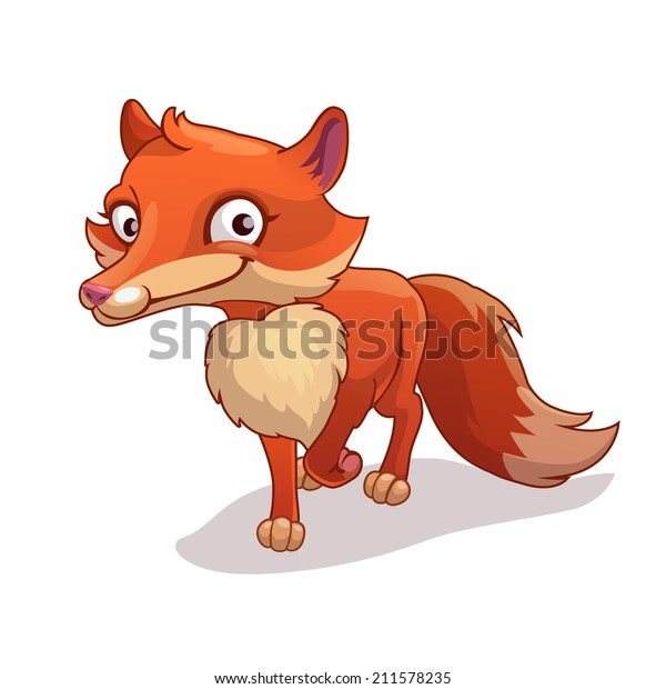 Cartoon Fox Vector Illustration On White 库存矢量图（免版税）211578235 | Shutterstock