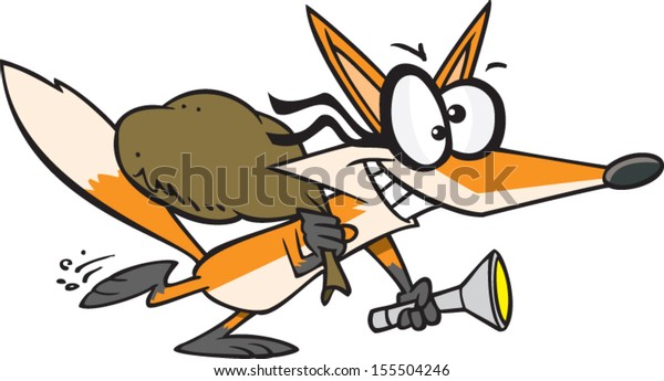 Cartoon Fox Wearing Mask Carrying Bag Stock Vector (Royalty Free) 155504246