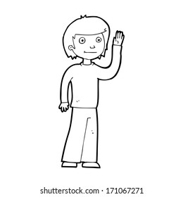 Cartoon Friendly Boy Waving Stock Vector (Royalty Free) 171067271 ...