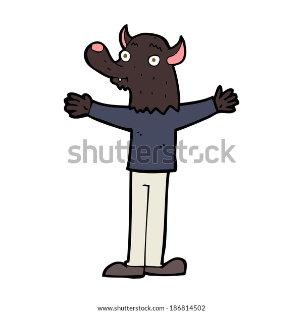 Cartoon Friendly Werewolf Stock Vector (Royalty Free) 186814502 ...