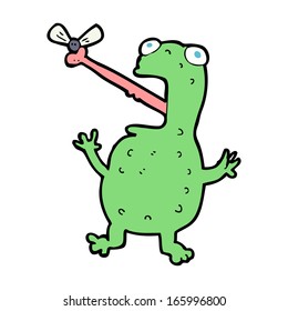 Cartoon Frog Catching Fly Stock Vector (Royalty Free) 172841000 ...