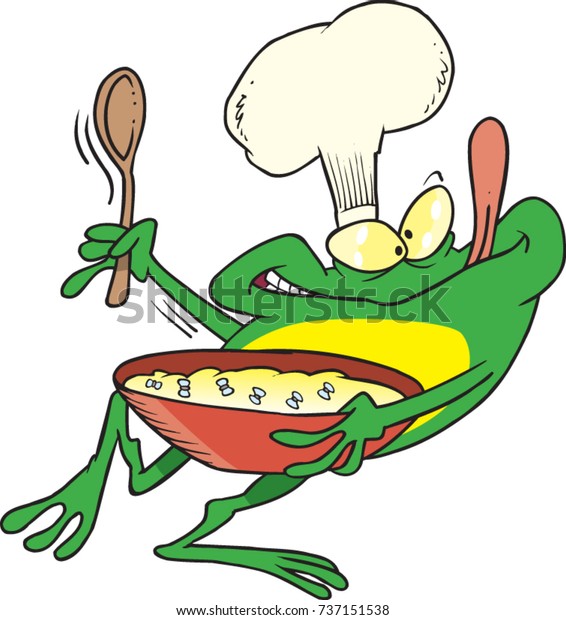 Cartoon Frog Chef Wearing Chef Hat Stock Vector (Royalty Free) 737151538