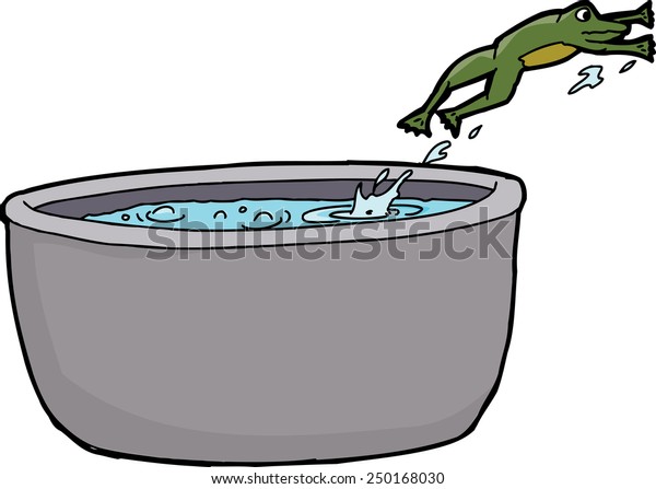 Cartoon Frog Leaping Out Pot Boiling Stock Vector (Royalty Free ...