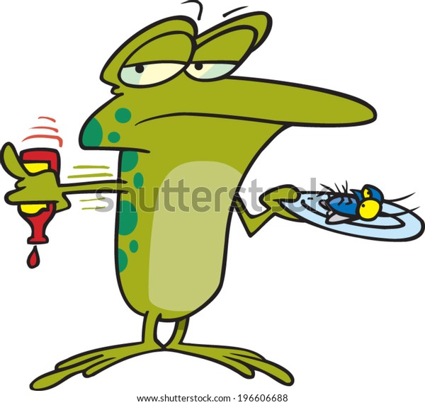 Cartoon Frog Putting Ketchup On His Stock Vector (Royalty Free ...