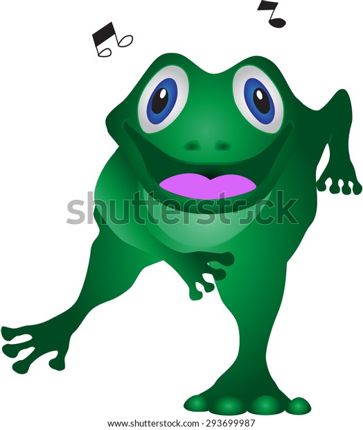Cartoon Frog Singing Dancing Stock Vector (Royalty Free) 293699987 ...