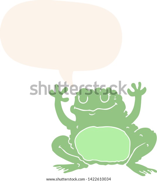 Cartoon Frog Speech Bubble Retro Style Stock Vector (Royalty Free ...
