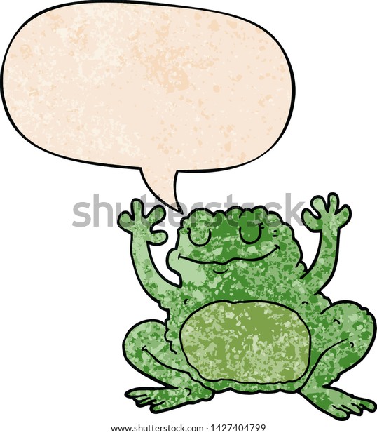 Cartoon Frog Speech Bubble Retro Texture Stock Vector (Royalty Free ...