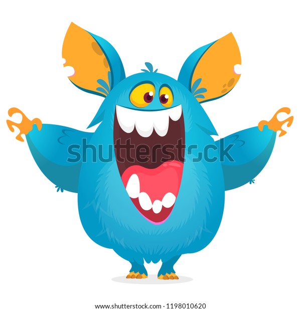 Cartoon Funny Big Fat Monster Character Stock Vector (Royalty Free ...