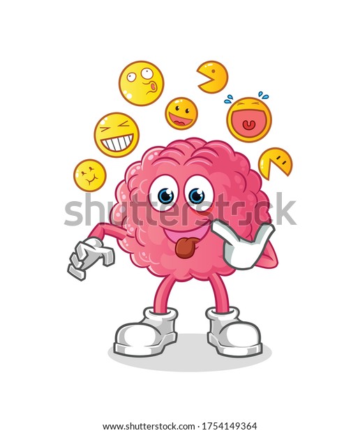 Cartoon Funny Brain Mocking Mascot Vector Stock Vector (Royalty Free ...