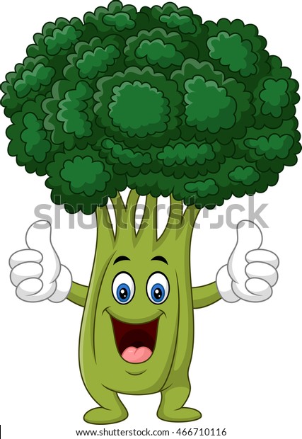 Cartoon Funny Broccoli Giving Thumb Stock Vector (Royalty Free ...