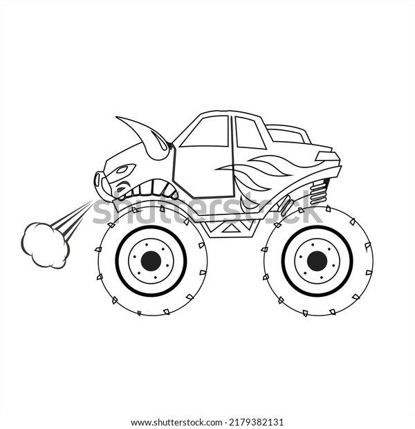 Cartoon Funny Car Vector Monster Truck: เวกเตอร์สต็อก (ปลอดค่าลิขสิทธิ์ ...