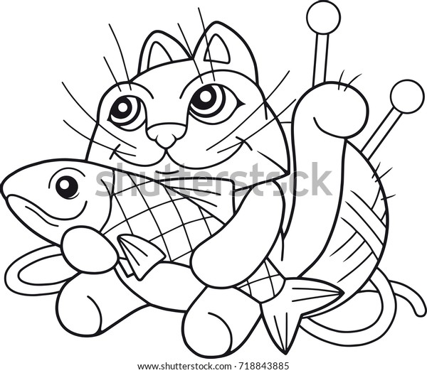 Cartoon Funny Cat Fish Stock Vector (Royalty Free) 718843885 | Shutterstock
