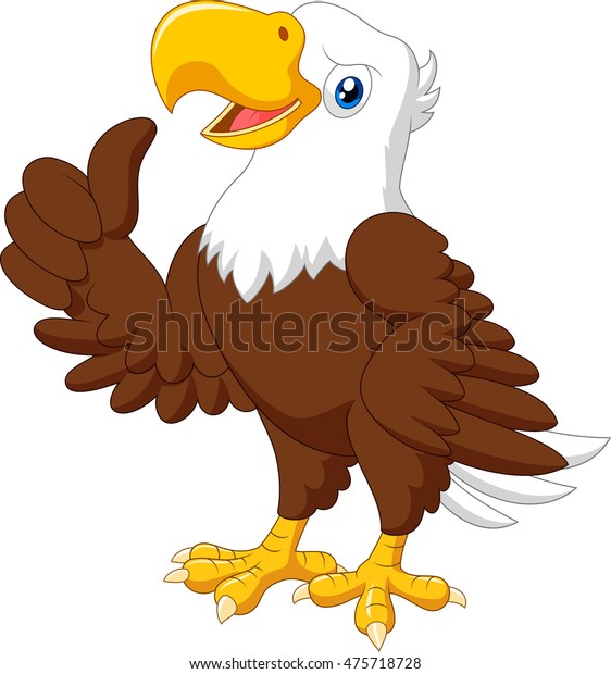 Caricature amusante d'aigle qui donne le : image vectorielle de stock ...