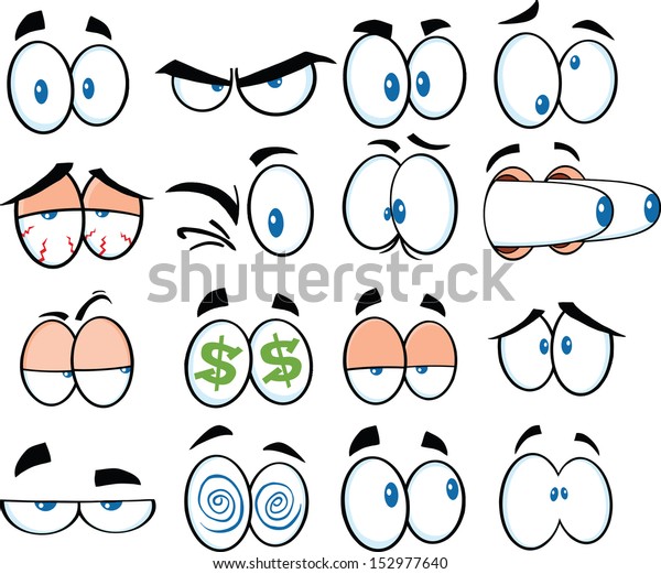 Cartoon Funny Eyes Set Vector Collection Stock Vector (Royalty Free ...