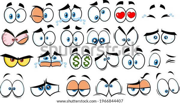 Cartoon Funny Eyes Vector Collection Set Stock Vector (Royalty Free ...
