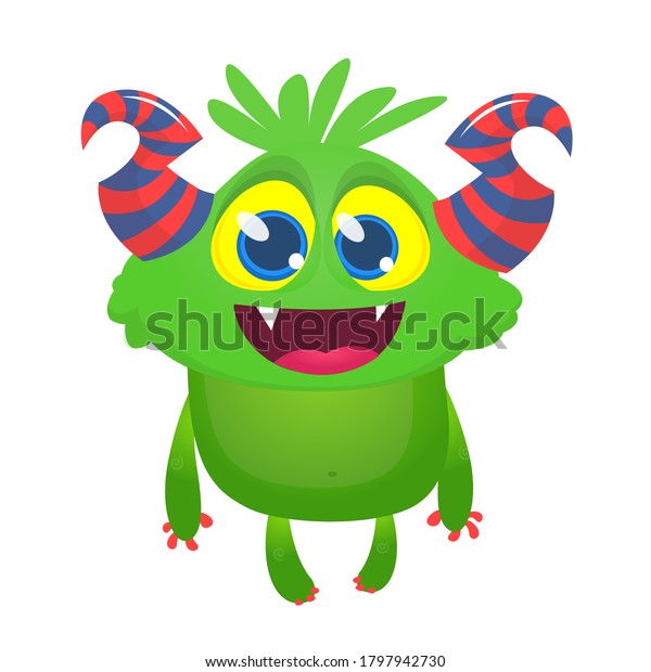 Cartoon Funny Green Gremlin Troll Monster Stock Vector (Royalty Free ...