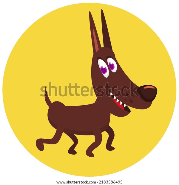 Caricatura de perro guardián gracioso. Ilustración: vector de stock ...
