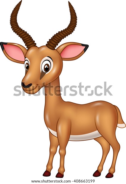 Cartoon Funny Impala Isolated On White เวกเตอร์สต็อก (ปลอดค่าลิขสิทธิ์ ...