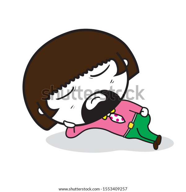 Cartoon Funny Man Lying Down Relax Stock Vector (Royalty Free ...