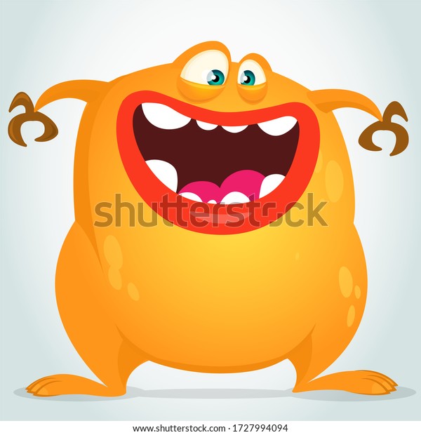 Cartoon Funny Orange Monster Character Design Stock Vector (Royalty ...