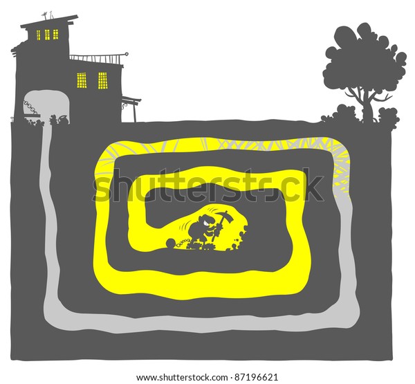 Cartoon Funny Prisoner Escaping Prison Stock Vector (Royalty Free) 87196621