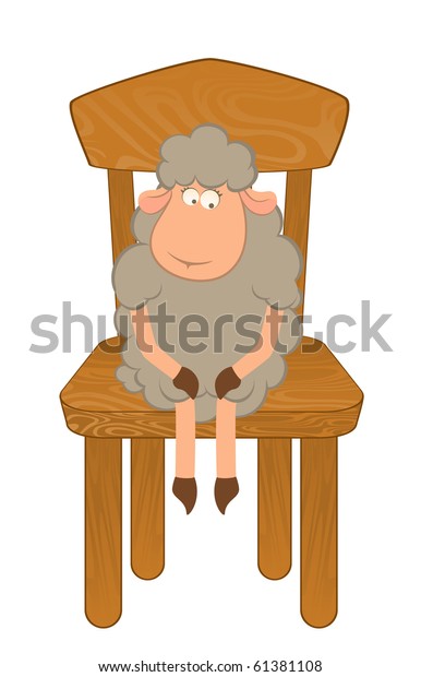 Cartoon Funny Sad Sheep Sits On Stock Vector (Royalty Free) 61381108 ...