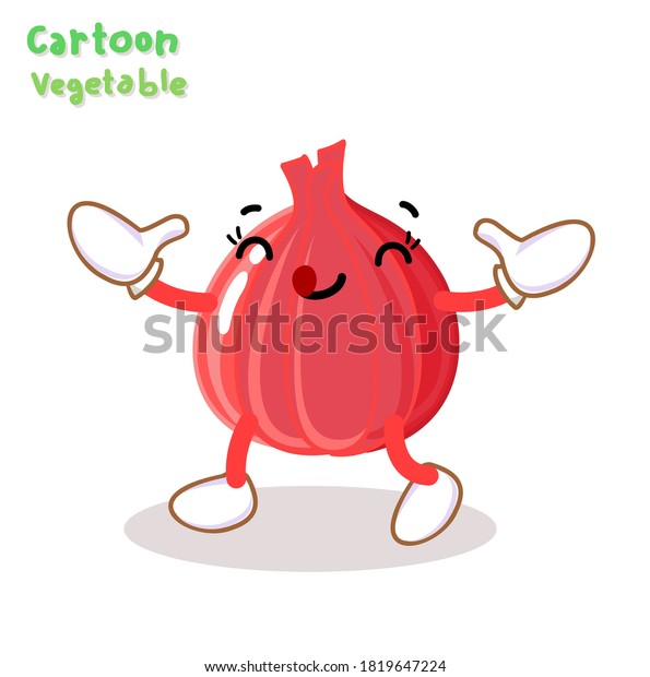 Cartoon Funny Shallot Character Vector Stock Vector (Royalty Free ...