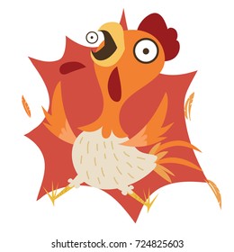 Cartoon Funny Shocking Chicken Stock Vector (Royalty Free) 724825603 ...