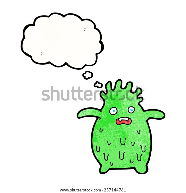 Cartoon Funny Slime Monster Thought Bubble Stock Vector (Royalty Free ...