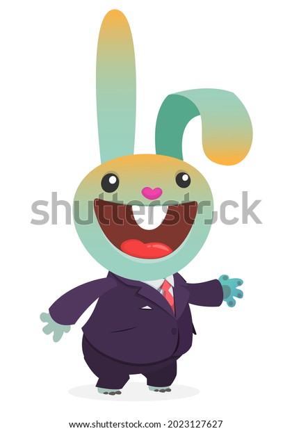 Cartoon Funny Smiling Bunny Rabbit Wearing Stock Vector (Royalty Free ...