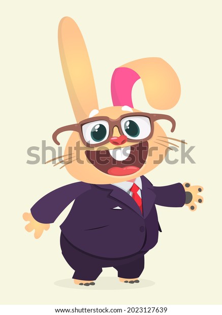 Cartoon Funny Smiling Bunny Rabbit Wearing Stock Vector (Royalty Free ...