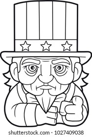Cartoon Funny Uncle Sam Cute Illustration Stock Vector (Royalty Free ...