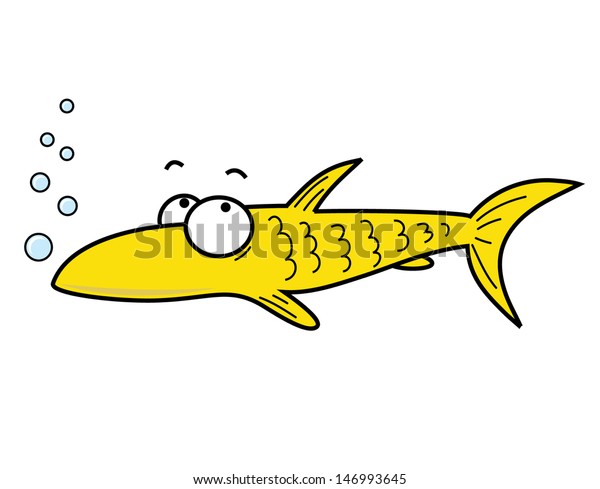 Cartoon Funny Yellow Fish Vector Stock Vector (Royalty Free) 146993645 ...