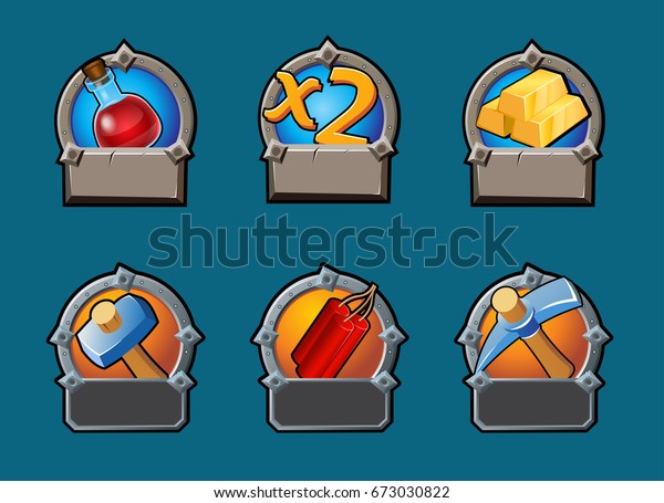 Cartoon Game Buttons Collection Stock Vector (Royalty Free) 673030822 ...