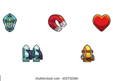Cartoon Game Objects 2d Game Art Stock Vector (Royalty Free) 655732360 ...