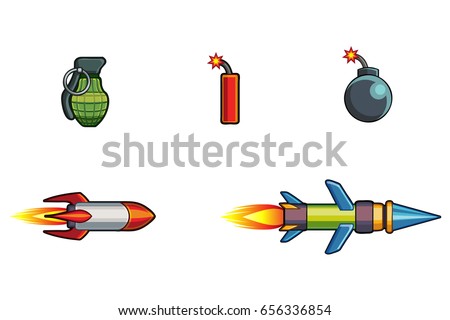 Cartoon Game Objects 2 D Game Art Stock Vector (Royalty Free) 656336854 ...